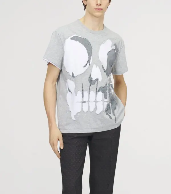 Alexander McQueen Skull Distressed T-shirt