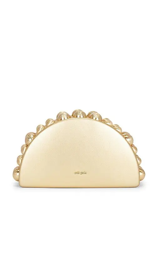 Cult Gaia Gili Clutch In Metallic Gold - Brass