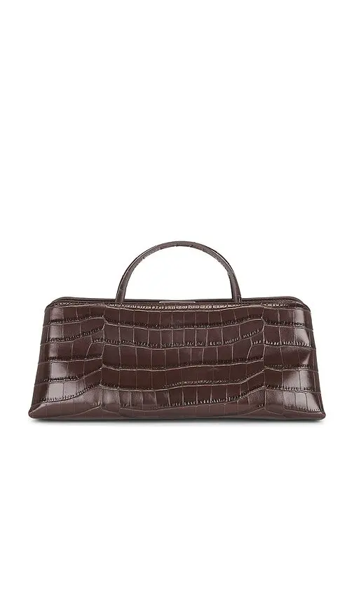 VERAFIED X X Croc ?clair Clutch Shoulder In Chocolate - Mocha