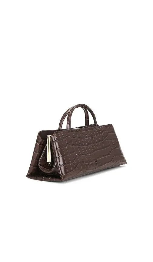 VERAFIED X X Croc ?clair Clutch Shoulder In Chocolate