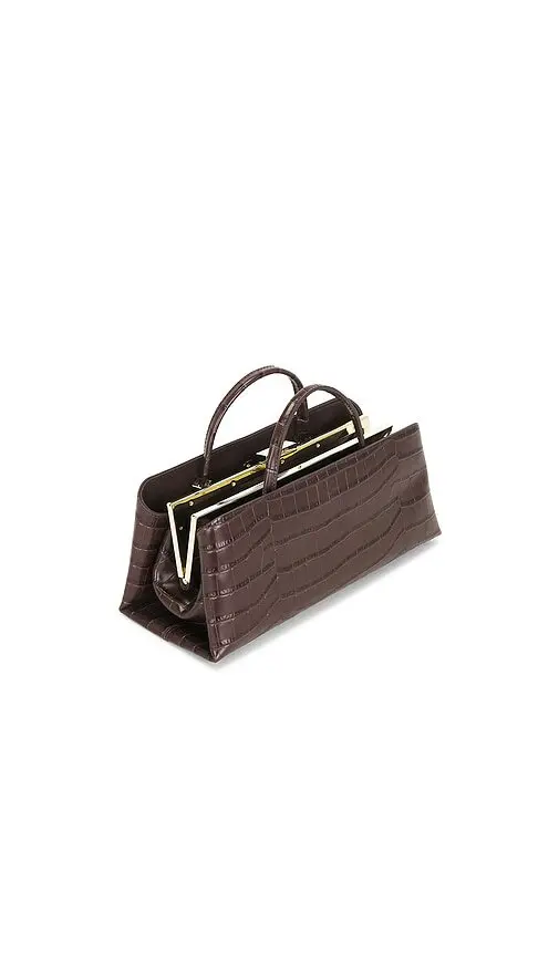 VERAFIED X X Croc ?clair Clutch Shoulder In Chocolate