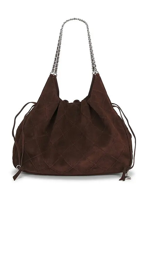 Tory Burch Fleming Suede Large Tote Bag In Chocolate - Dark Cocoa