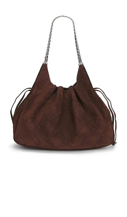 Tory Burch Fleming Suede Large Tote Bag In Chocolate