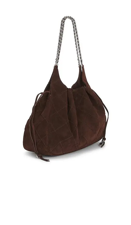 Tory Burch Fleming Suede Large Tote Bag In Chocolate