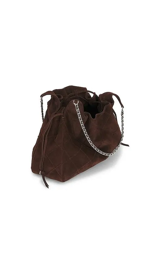 Tory Burch Fleming Suede Large Tote Bag In Chocolate