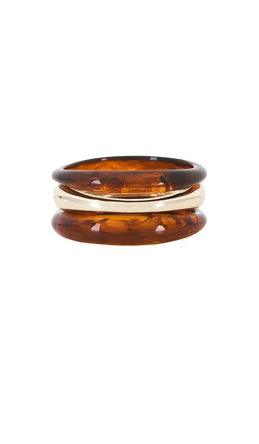 Baublebar Raven Resin Bangle Set In Metallic - Gold