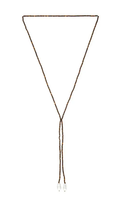 Baublebar Semi Precious Pearl Wrap Necklace In Brown - Black Tigerseye