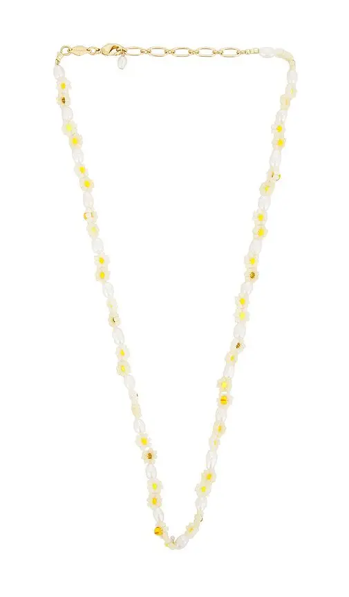 Anni Lu Daisy Flower Necklace In Yellow
