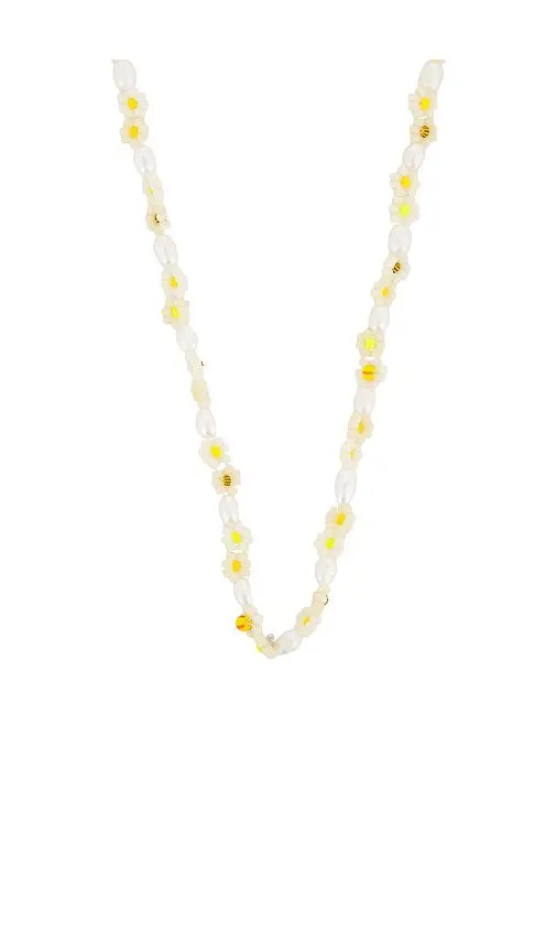Anni Lu Daisy Flower Necklace In Yellow
