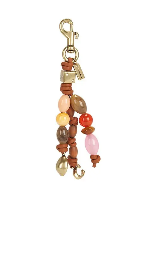 COACH Beaded Cluster Bag Charm In Cognac - Pink