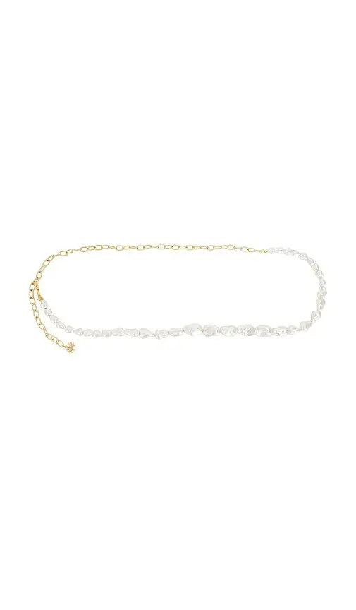 Lele Sadoughi Graduated Baroque Belt In Metallic Silver - Pearl