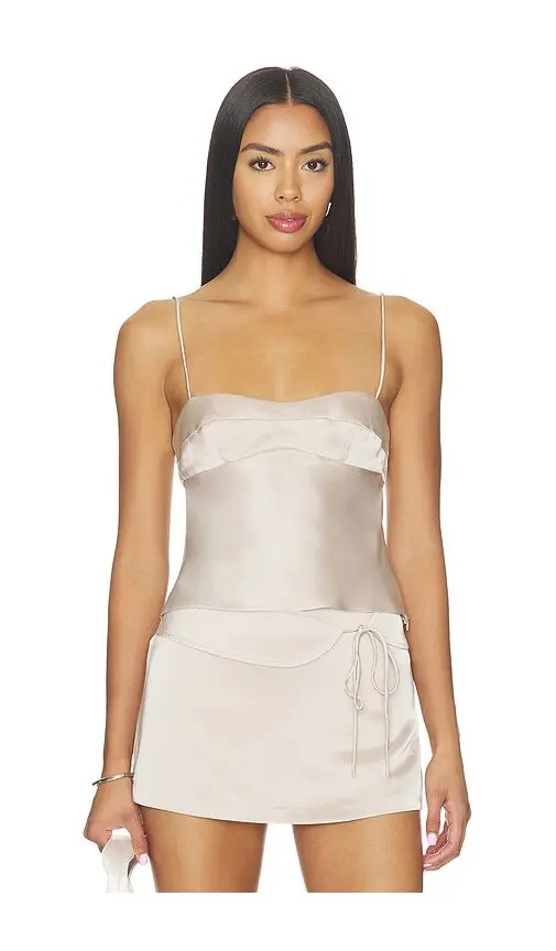 Amanda Uprichard Jamie Top In Cream - Farro