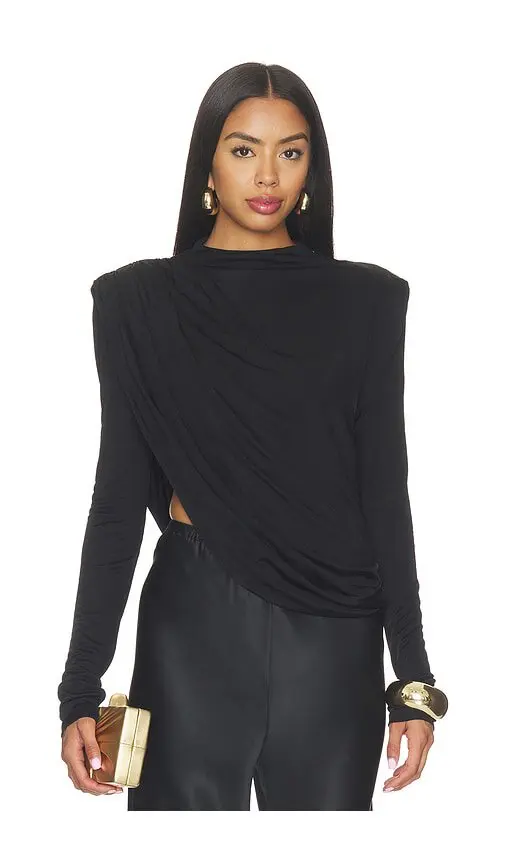 Misha Collection The Draped Sheen Jersey Top