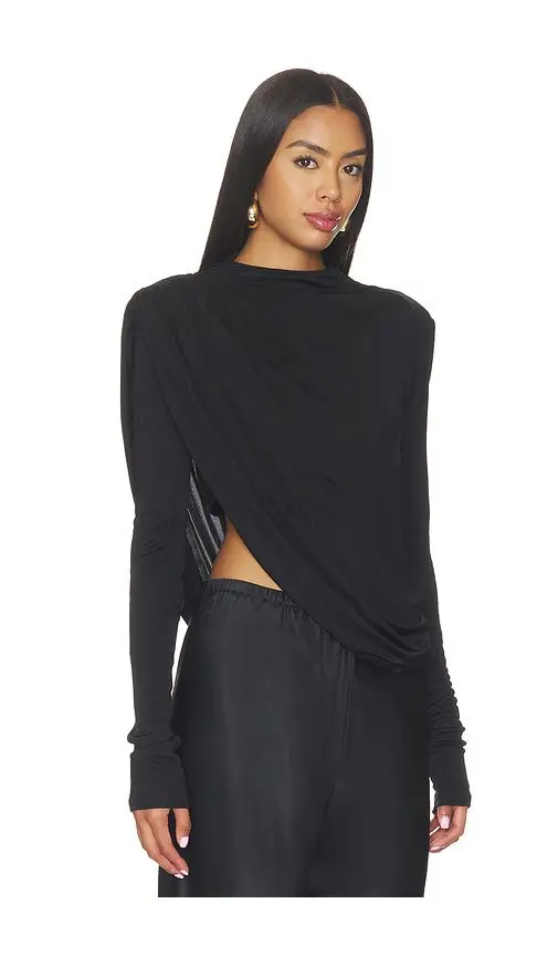 Misha Collection The Draped Sheen Jersey Top