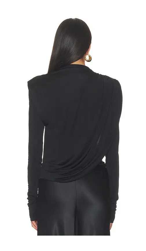 Misha Collection The Draped Sheen Jersey Top