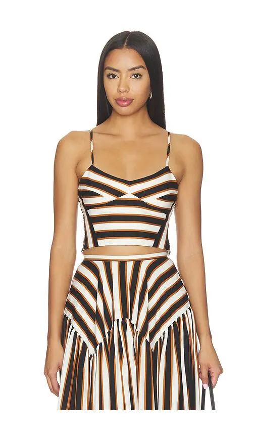 Amanda Uprichard Spencer Top In Multi - Ivory Combo