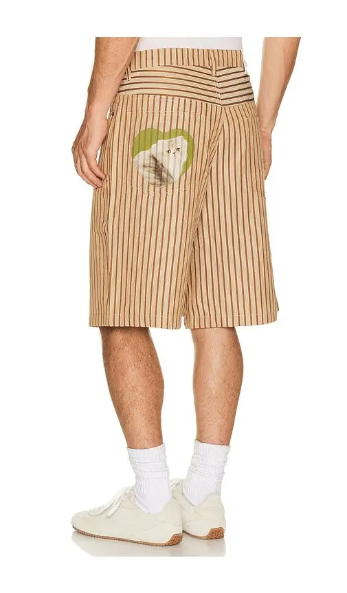 PLEASURES Cat Mirror Shorts - Beige