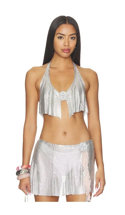 I.AM.GIA Milana Top In Metallic - Silver