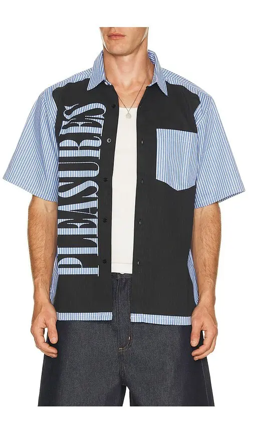 PLEASURES Onyx Button Up Shirt - Blue