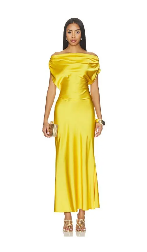 I.AM.GIA Kahlo Satin Maxi Dress - Yellow