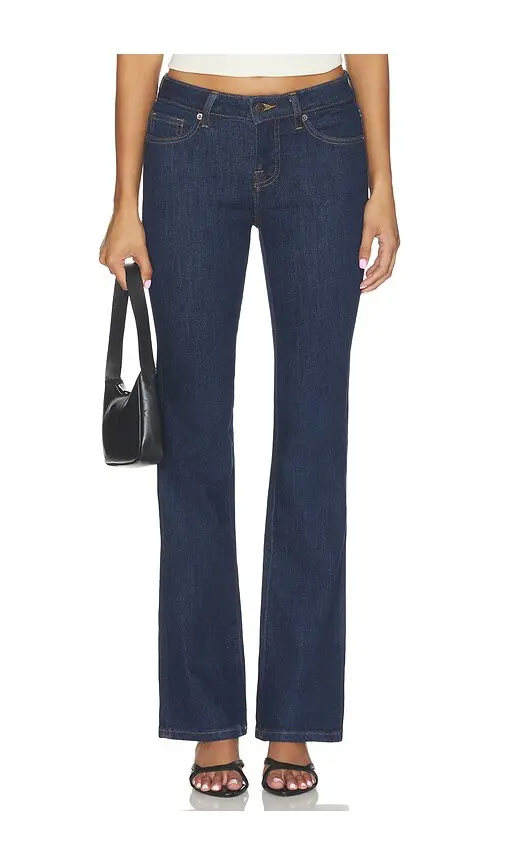 Good American Low Boot Jeans In Denim-dark - Indigo
