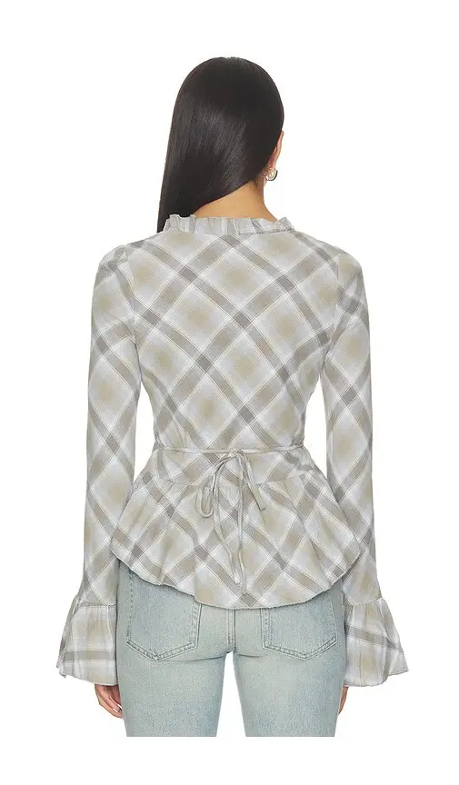 Lioness Odette Long Sleeve Top - Ash Plaid