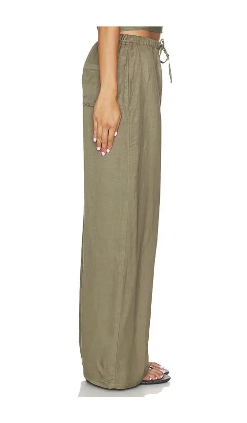 LESET Daniel Drawstring Pocket Pant In Taupe