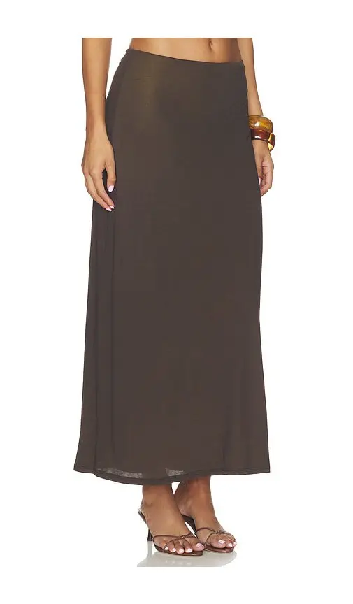 LESET Milo Midi Skirt In Brown