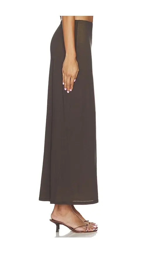 LESET Milo Midi Skirt In Brown