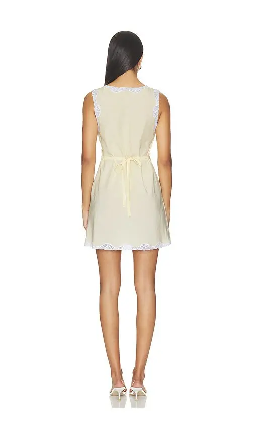 Posse Tabitha Slip Mini Dress In Yellow