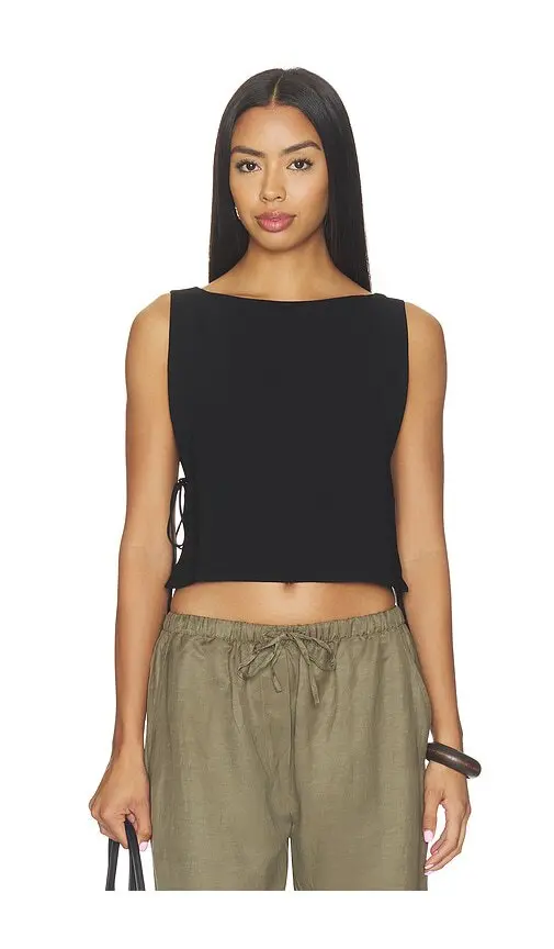 LESET Boatneck Tie Top