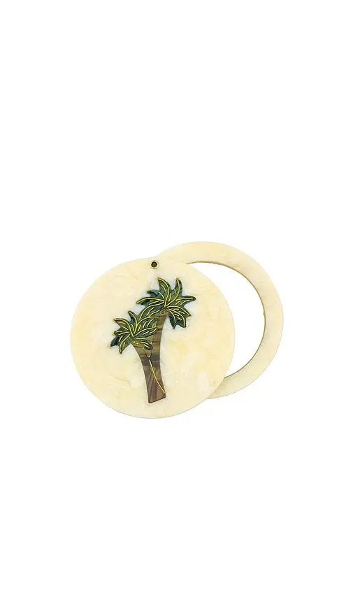 SOLAR ECLIPSE Hand-painted Palm Tree Compact Mirror In Multi - N,a