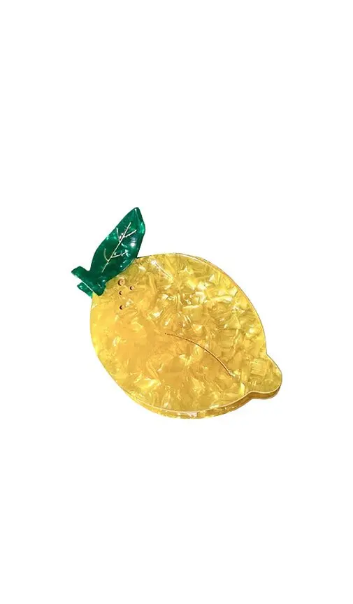 SOLAR ECLIPSE Hand-painted Lemon Fruit Claw Hair Clip In Multi - N,a