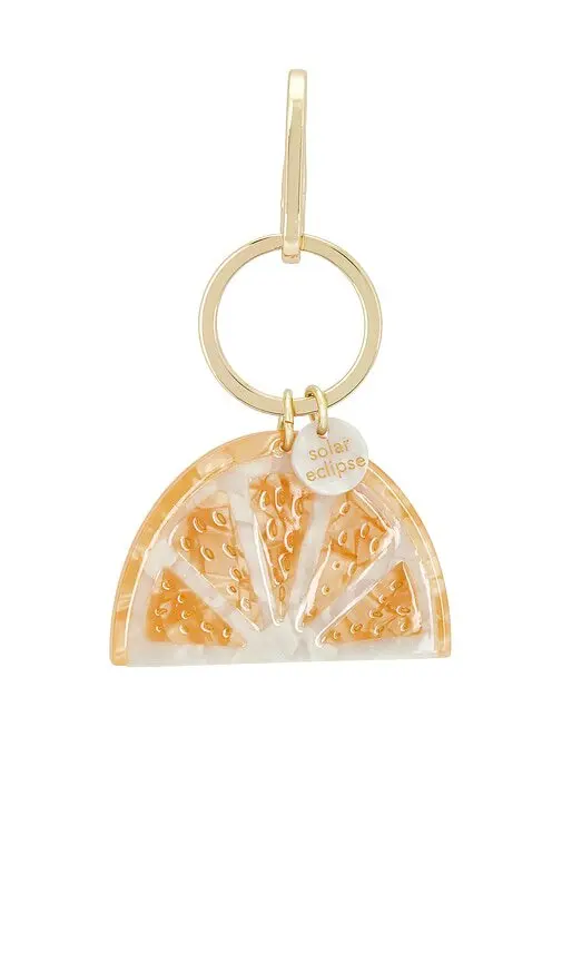 SOLAR ECLIPSE Hand-painted Citrus Slice Bag Charm + Keychain