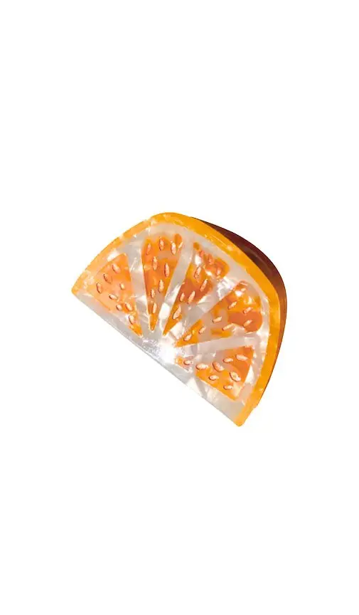 SOLAR ECLIPSE Hand-painted Citrus Slice Claw Hair Clip - Orange
