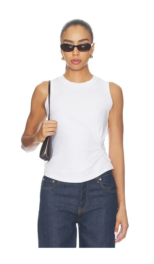Lna Kat Rib Crop Tank - White