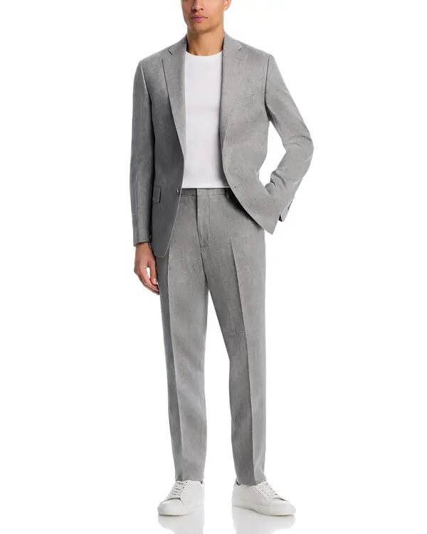 Vince Delave Linen Slim Fit Suit Jacket With Notched Lapels