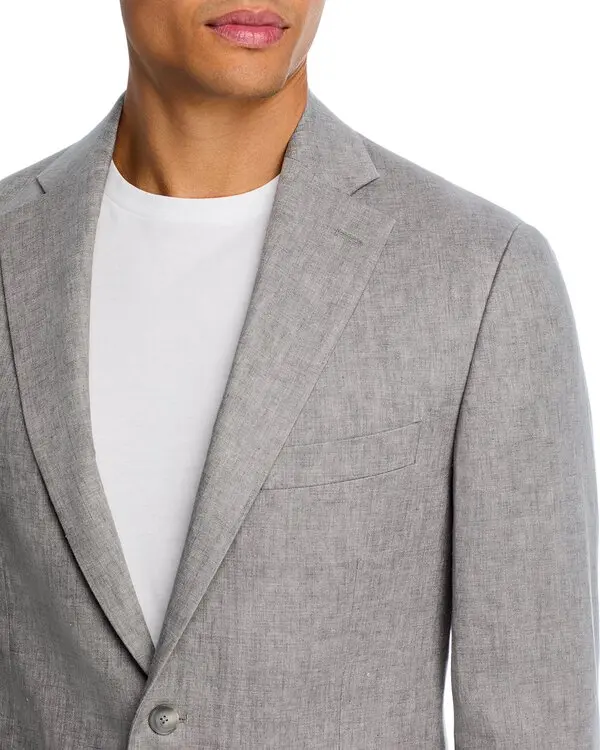 Vince Delave Linen Slim Fit Suit Jacket With Notched Lapels