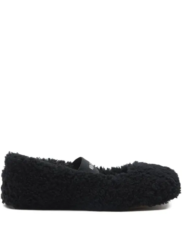 Moon Boot Shearling Ballet Flats - Black
