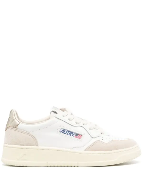 AUTRY Medalist Openwork Leather Sneakers - White