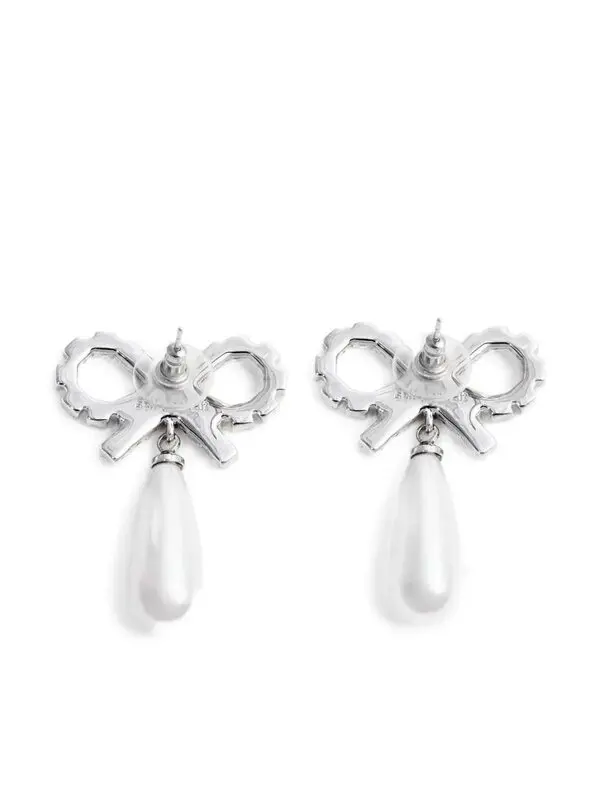 SELF-PORTRAIT Bow And Pearl Earrings