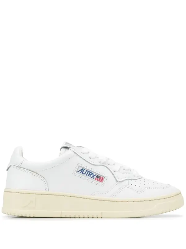 AUTRY Printed Leather Sneakers - White