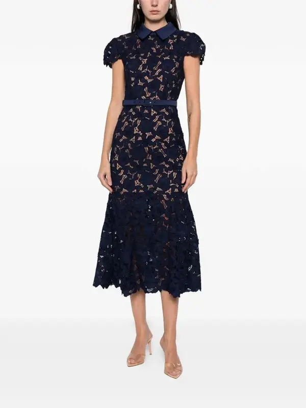 SELF-PORTRAIT Guipure Lace Midi Dress