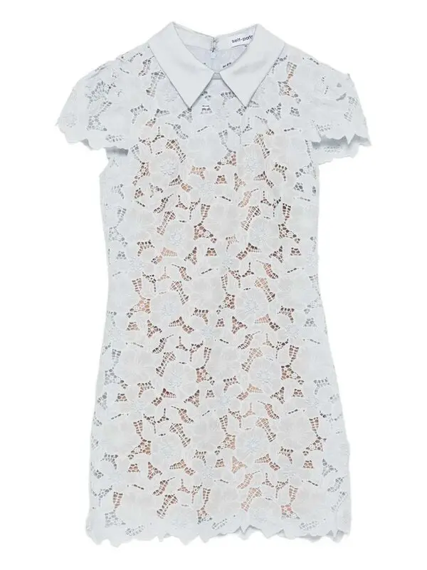 SELF-PORTRAIT Floral Lace Dress - Blue