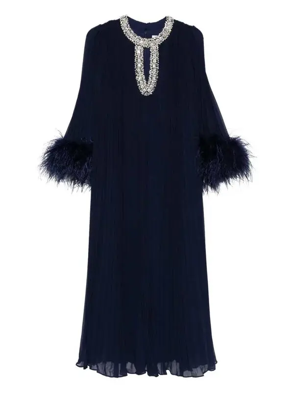 SELF-PORTRAIT Long Pleated Dress