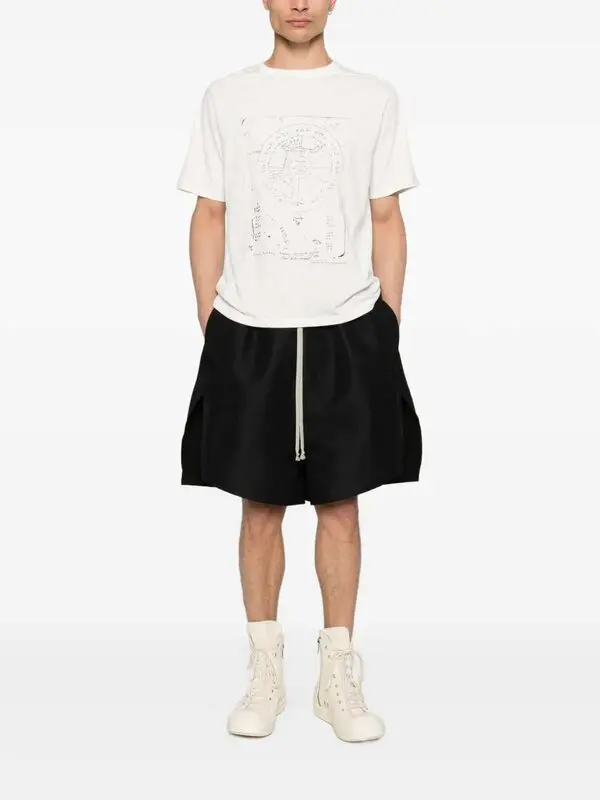 Dolce & Gabbana Silk Drawstring Shorts With Striped Trim