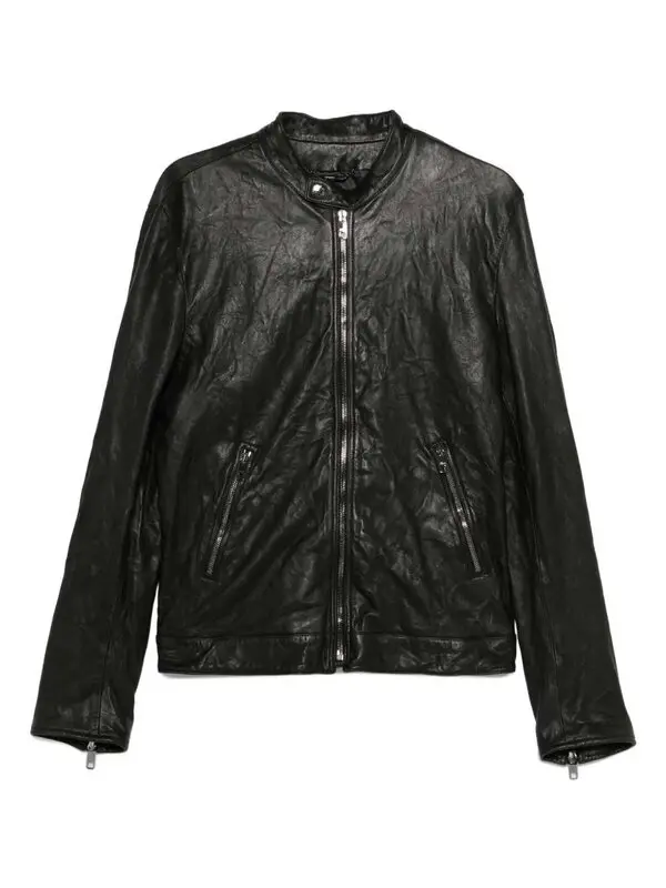Dolce & Gabbana Lambskin Zip-up Jacket