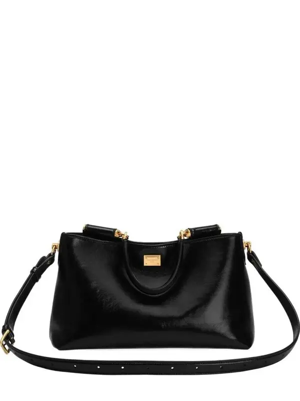 Dolce & Gabbana Vittoria Leather Tote Bag - Black