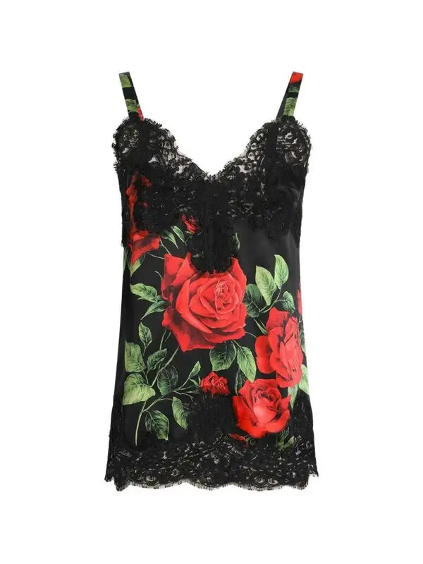 Dolce & Gabbana Leopard Print Sweetheart Neckline Top With Bow Detail - Black