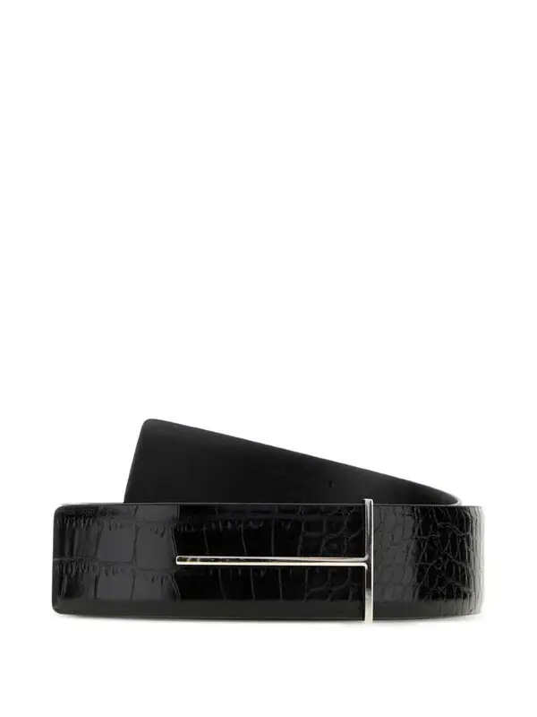 TOM FORD Reversible Belt With T-buckle - Black